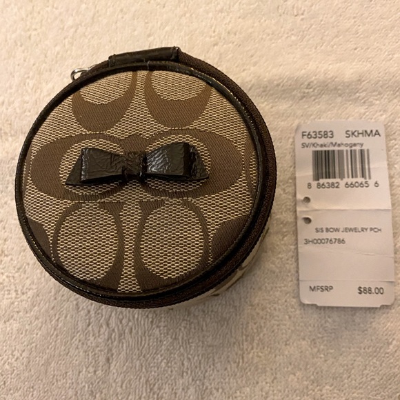 Coach | Accessories | Nwt Coach Round Svkhakimahogany Jewelry Pouch ...